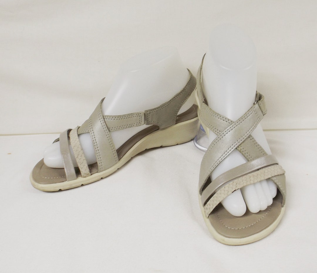ECCO Oyster Wedge Heel Sandals EU Size 37 - Etsy
