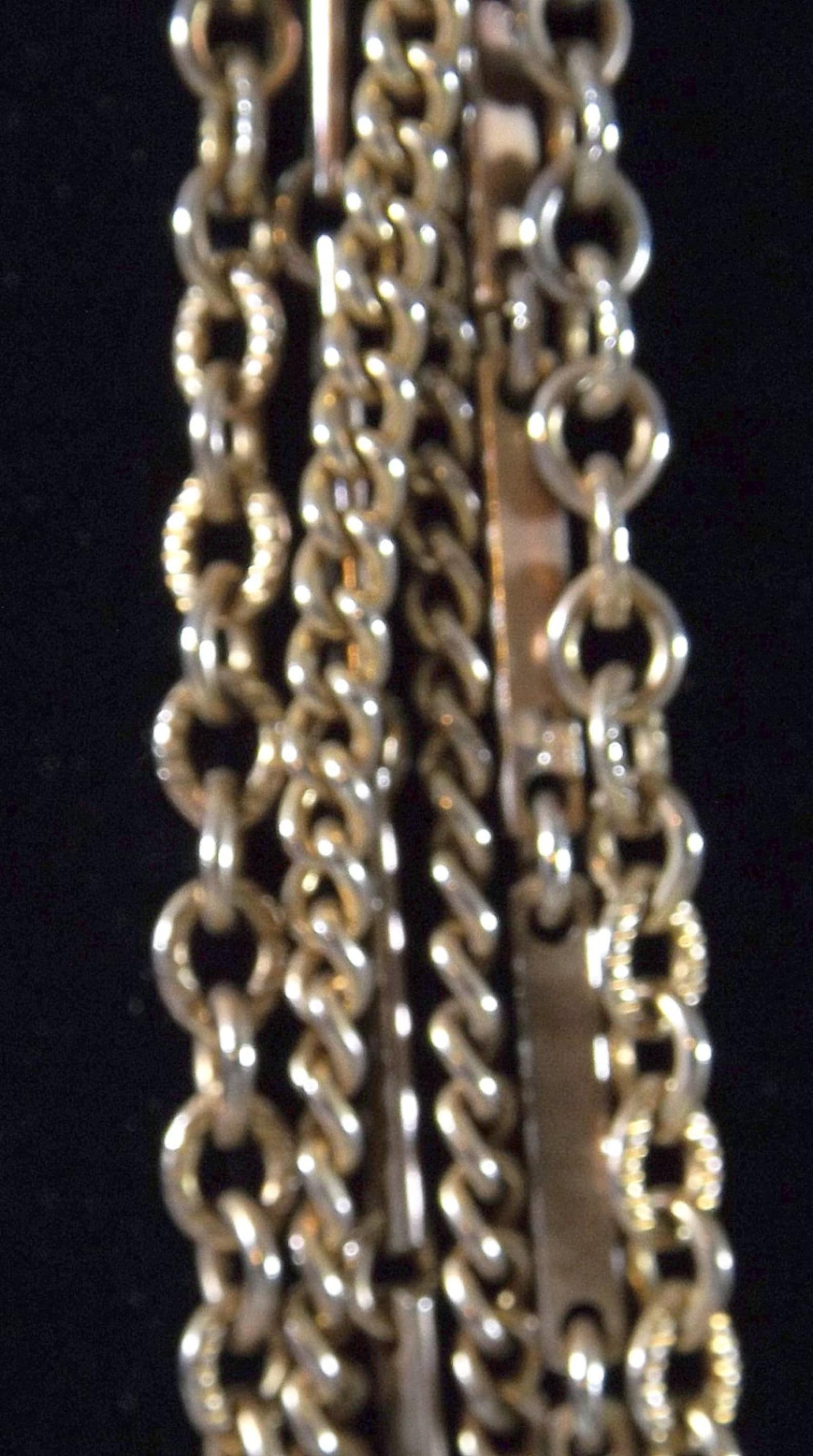 54 Three Strand Gold Tone Chain Necklace | Etsy