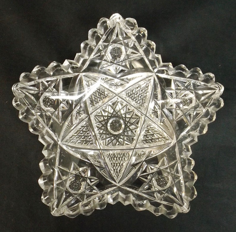 American Brilliant Period Star Shaped Bon Bon | Etsy