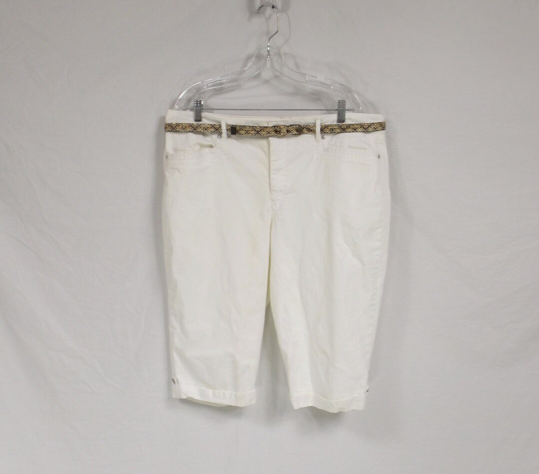 GLORIA VANDERBILT White Stretch Denim Capri Pants US Size 18 - Etsy