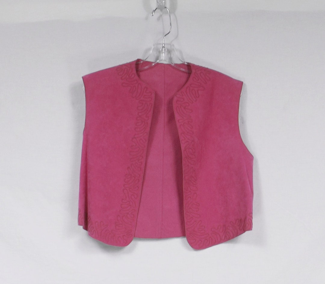 ULTRASUEDE Raspberry Vest With Fancy Couching US Size 8 - Etsy
