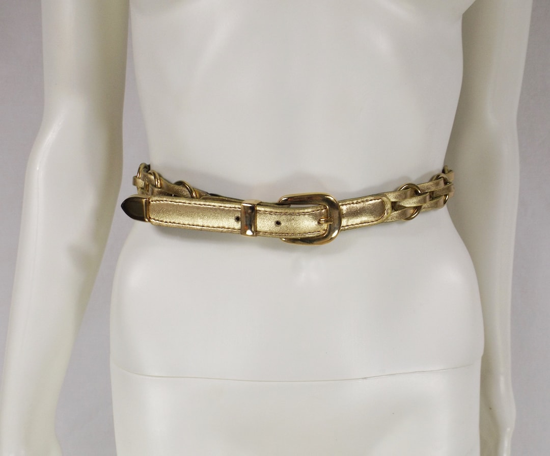 Metallic Gold and Polished Brass Belt US Size Small S - Etsy