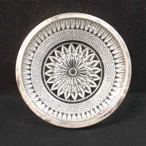 Pair (2) Pressed Glass Bowls Silver Plate Rim - Etsy