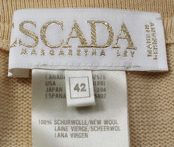 ESCADA 100% Cream Colored Wool Pencil Skirt German Si… - Gem