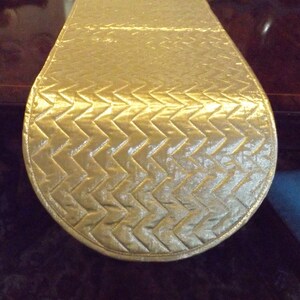 13x69" Quilted Gold Lame Reversible Table Runner - Etsy