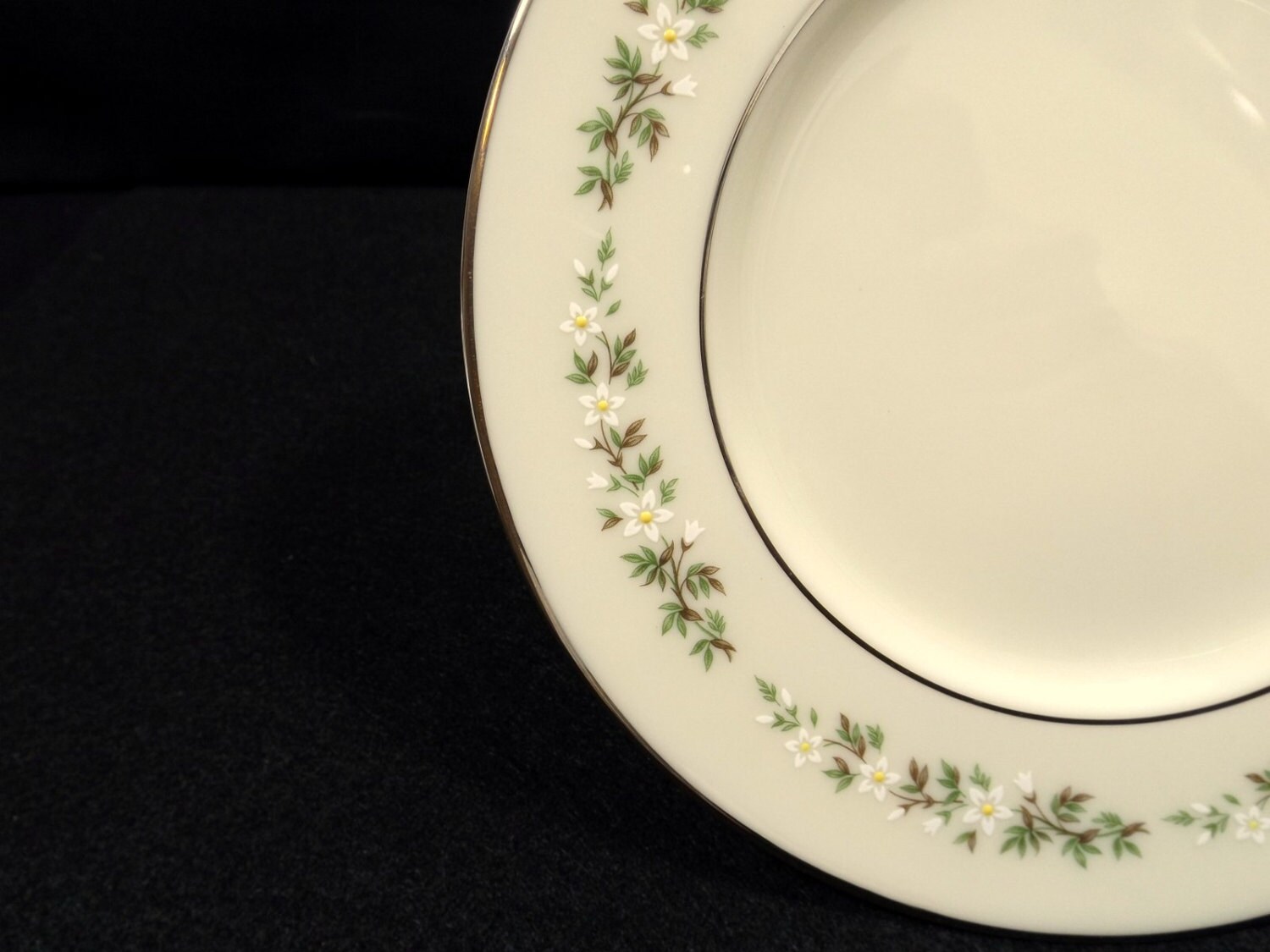 LENOX Bread Plates Brookdale Pattern Platinum Trim - Etsy