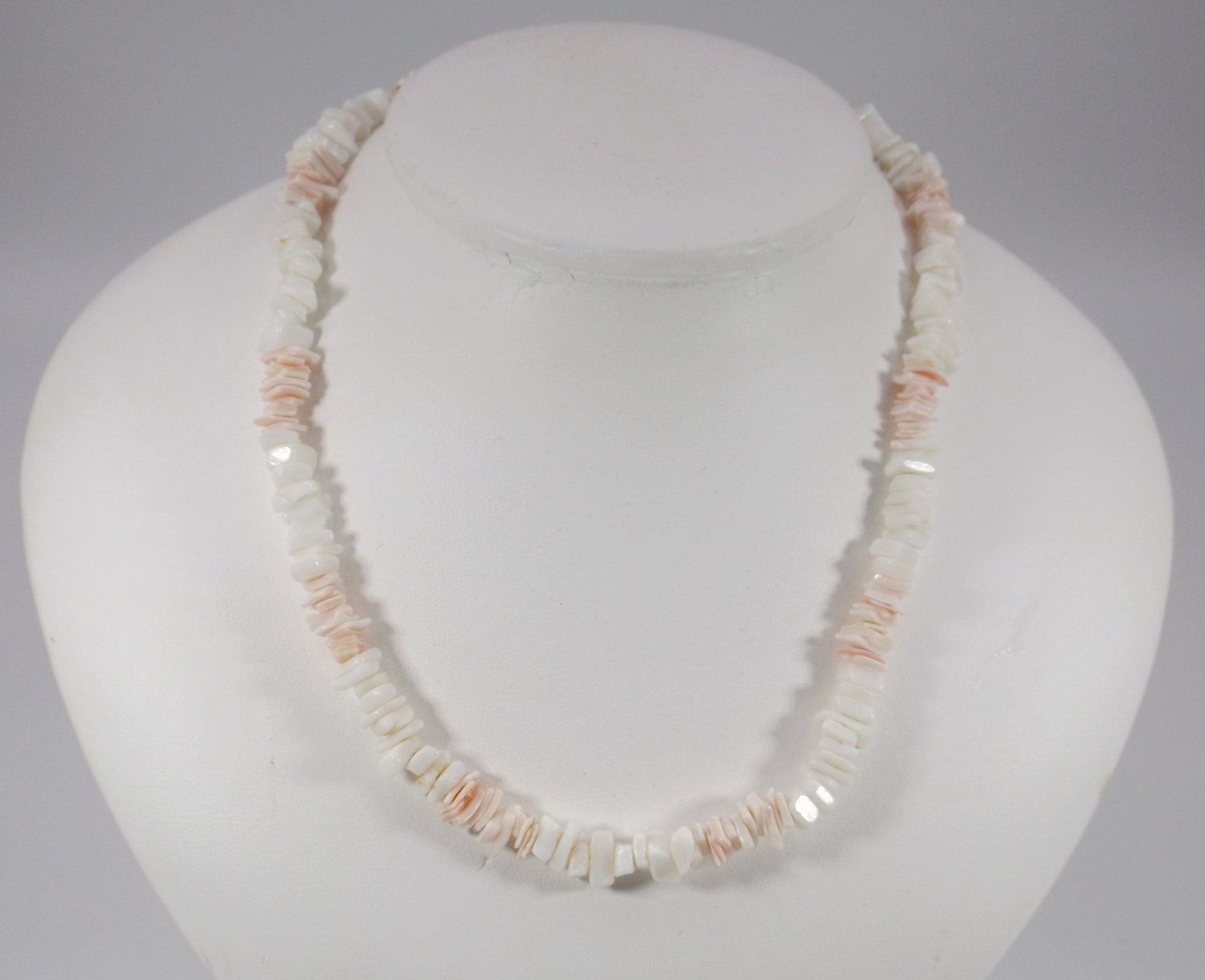 Pink and White Puka Shell Necklace - Etsy