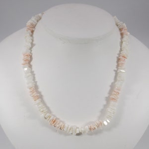 Pink and White Puka Shell Necklace - Etsy