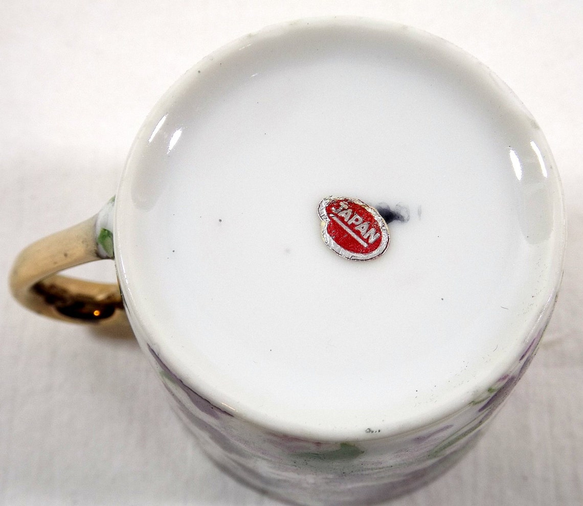 INARCO JAPAN Hand Painted Violets Demitasse Cup and Saucer - Etsy