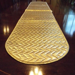 13x69" Quilted Gold Lame Reversible Table Runner - Etsy