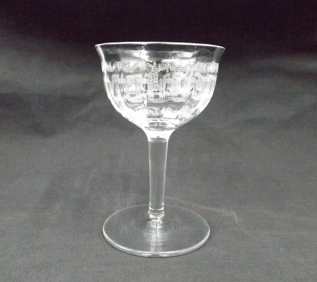 Ca. 1909 FOSTORIA Greek Optic Liquor Cocktail Glass - Etsy