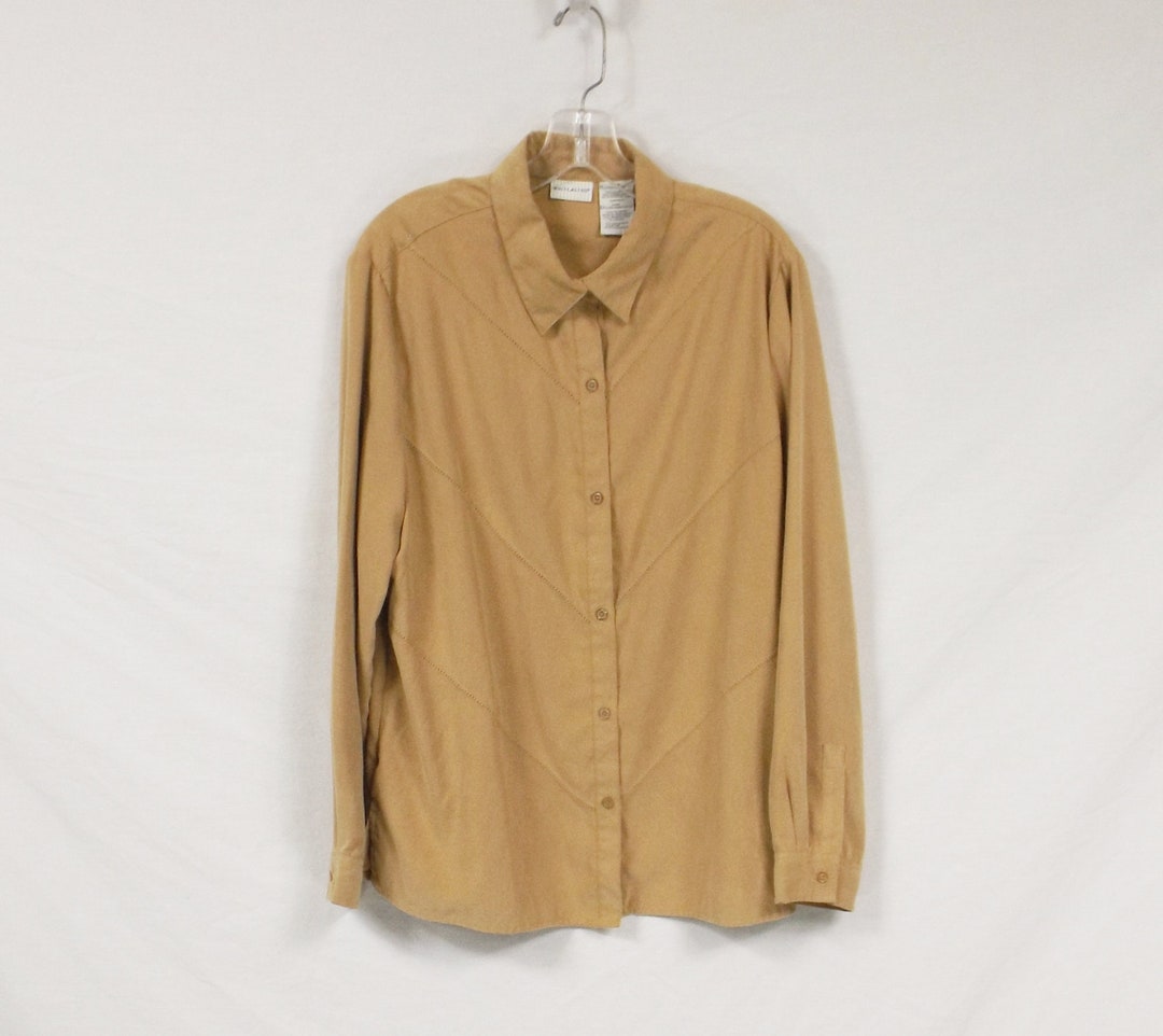 White Stag Faux Suede Button Front Blouse US Size XL - Etsy