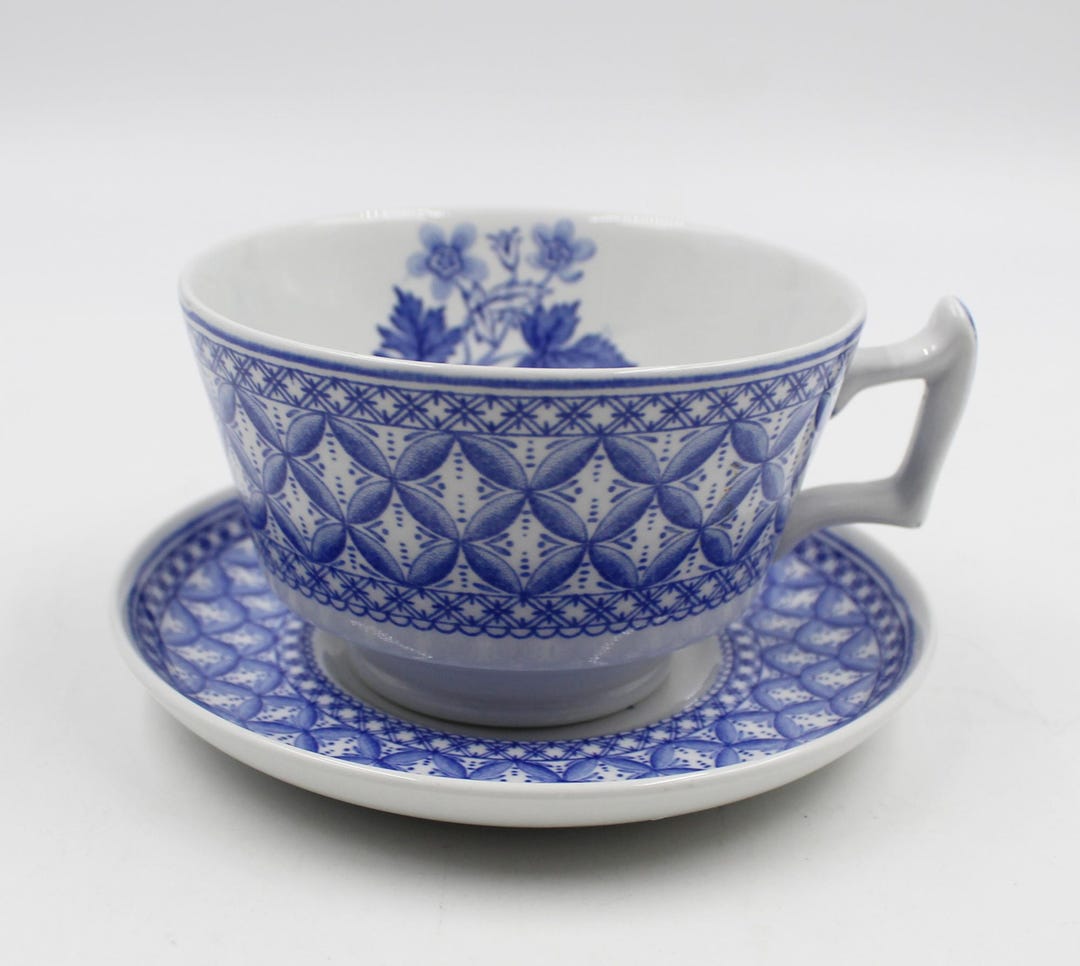 SPODE Geranium Pattern Flat Cup and Saucer Set - Etsy