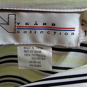 PETER NYGARD Designer Blouse Lime and Black Stripes Size 10 - Etsy