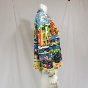 Venice Italy 100% Cotton Jacket W/ Waterfront Scene US Size Medium M - Etsy