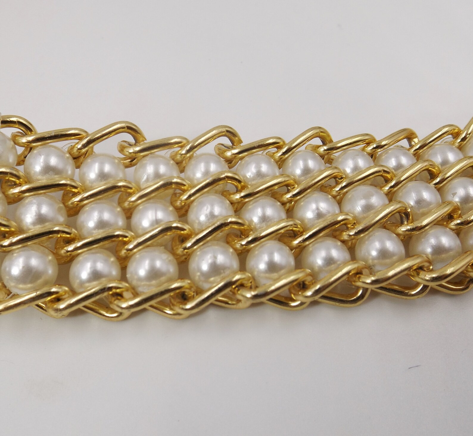 Gold and Faux Pearl Chain Belt Size L to XL - Etsy