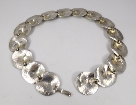 Wearable Art - Modernist Disc Silver Necklace - Gem