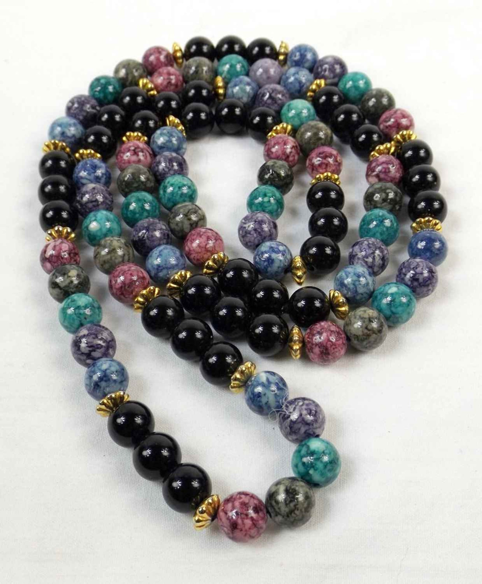 Speckled River Stone Bead Necklace | Etsy