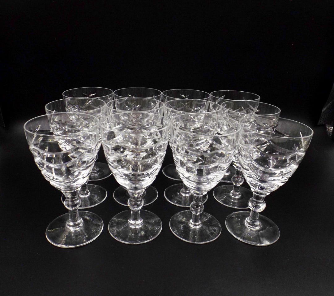 WEBB CORBETT Crystal Wine Goblets Swag Festoon Set of 12 - Etsy