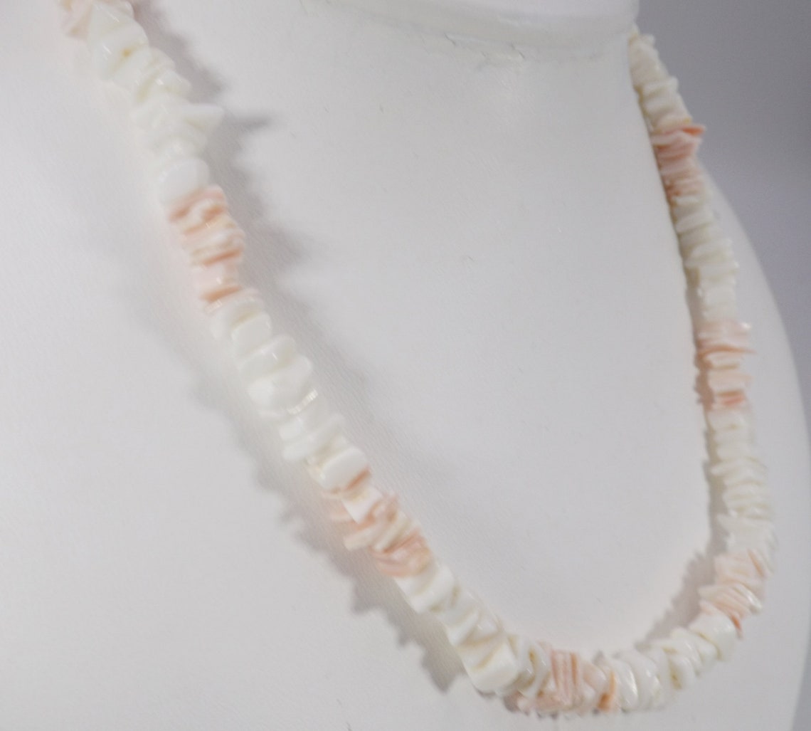 Pink and White Puka Shell Necklace - Etsy
