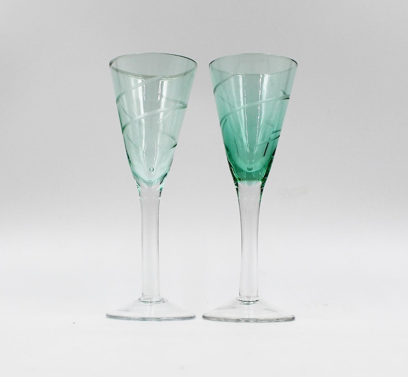 Ca. 1949 CAMBRIDGE GLASS Co. Rondo Pattern Claret Glass Set of 2 - Etsy
