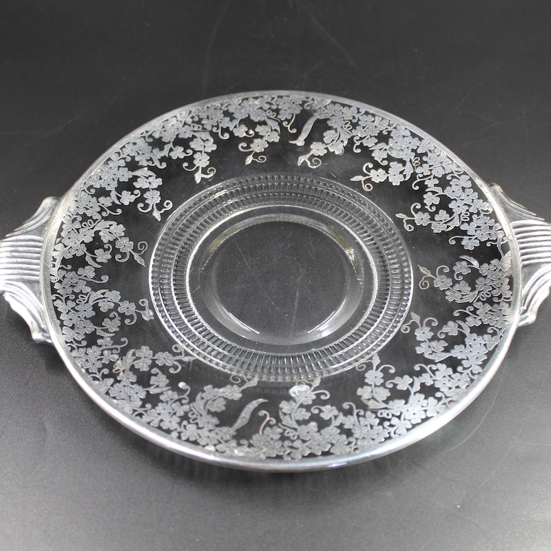Silver Overlay Glass Tray - Etsy