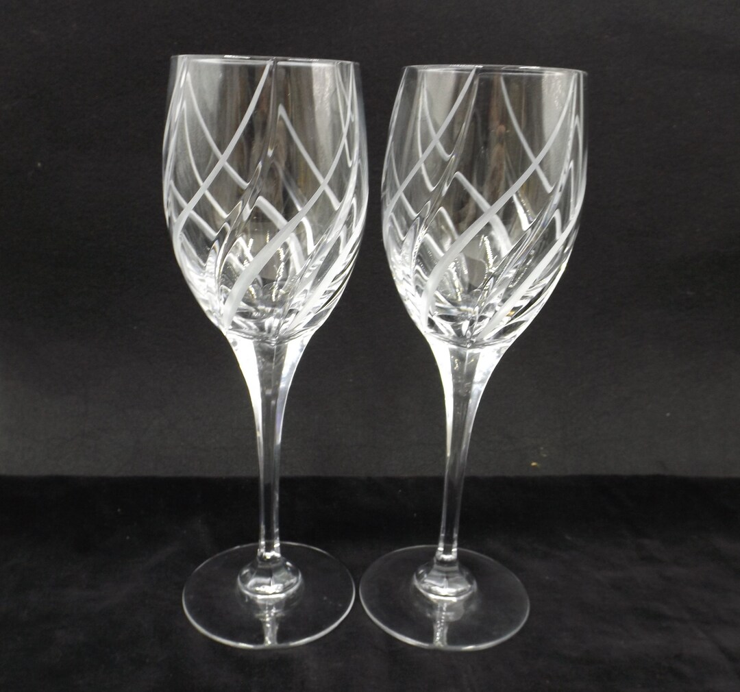 Ca. 1995 MIKASA Windlass Cut Crystal Water Goblets Set of 2 - Etsy
