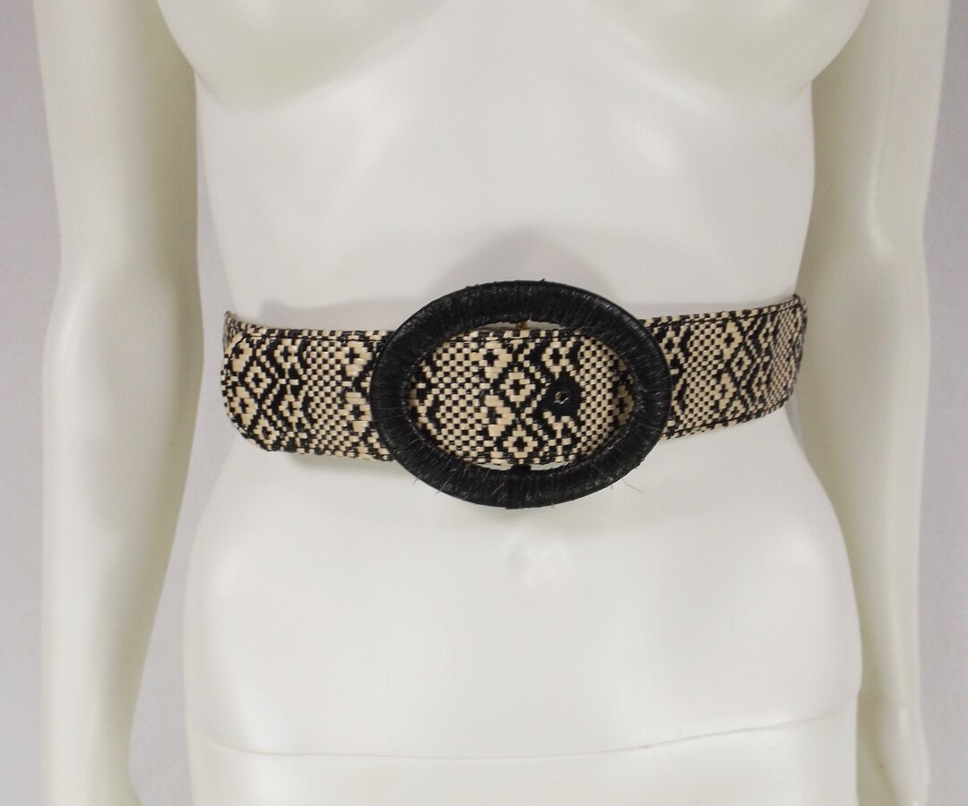 CHICO'S Bone and Black Wide Belt US Size Small S - Etsy