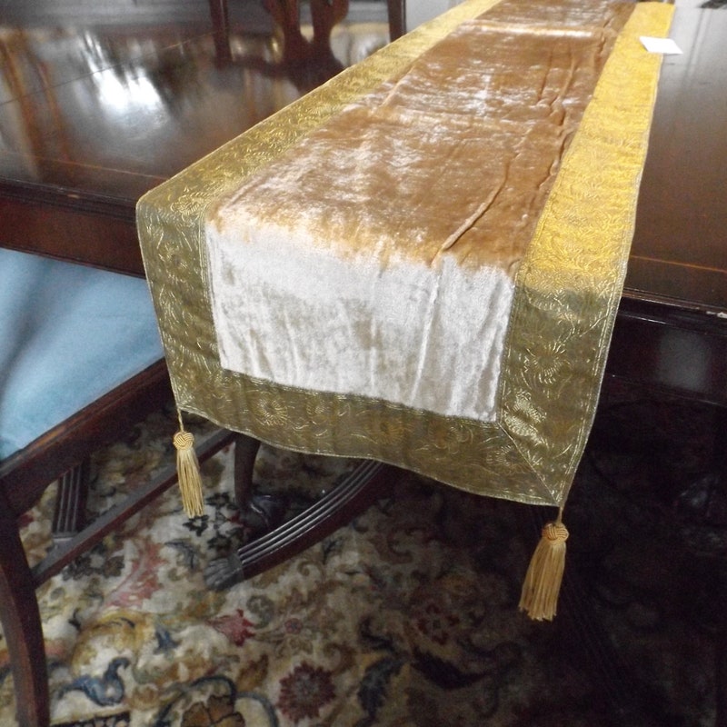 Gold Satin Table Runner - Etsy