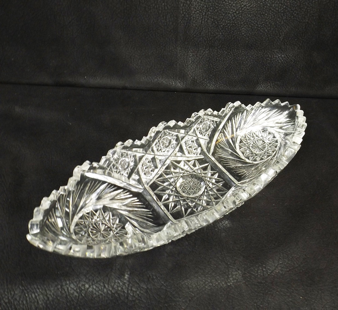 American Brilliant Period Cut Crystal Celery Dish - Etsy