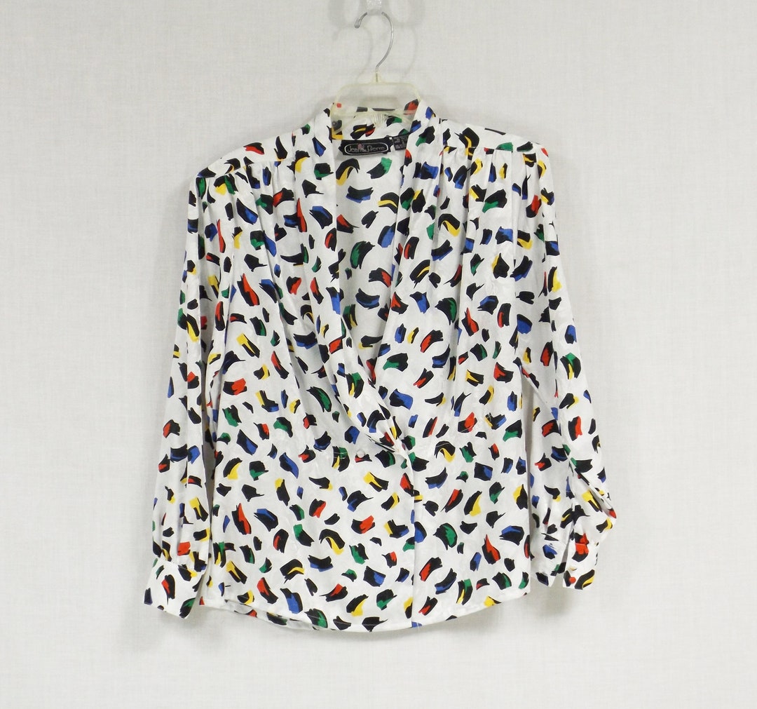 JEAN De PIERRE Primary Color Print Blouse US Size 8 - Etsy