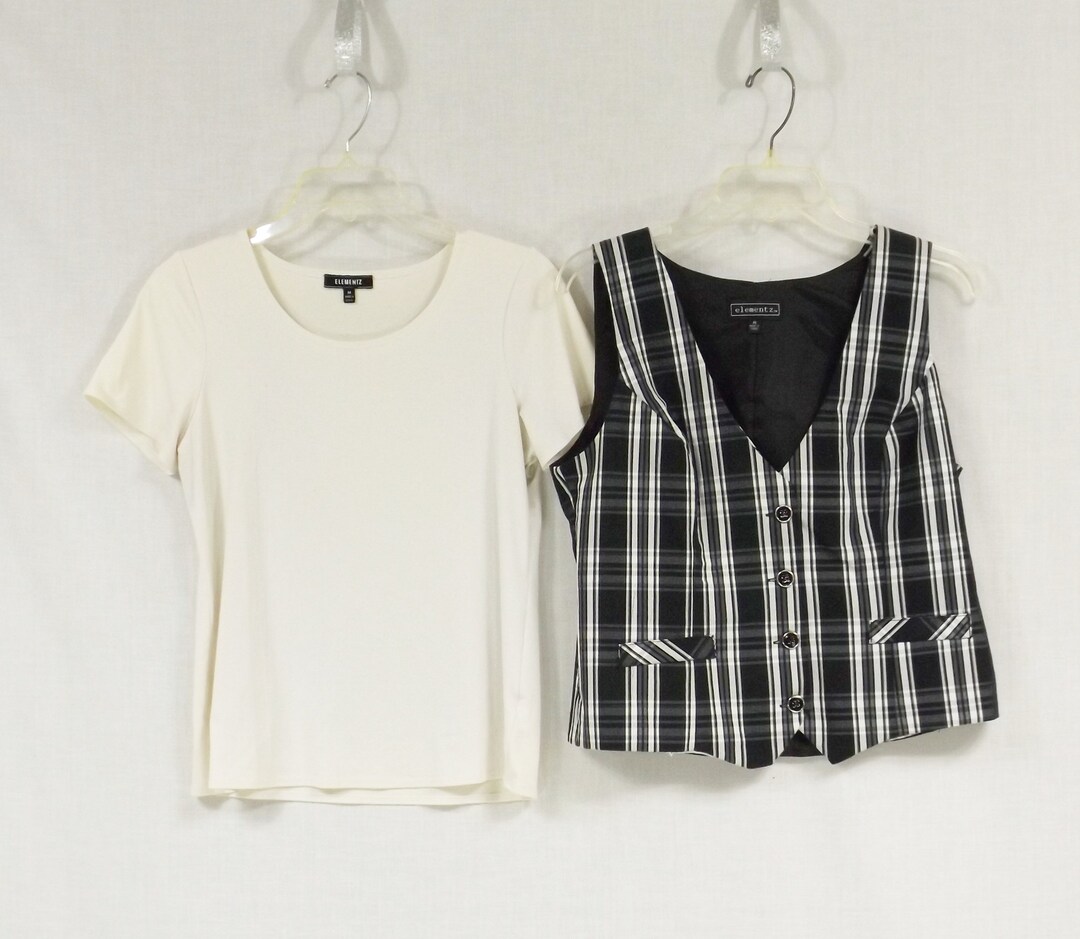 ELEMENTZ Two Piece Set Vest and T-shirt US Size Medium M - Etsy