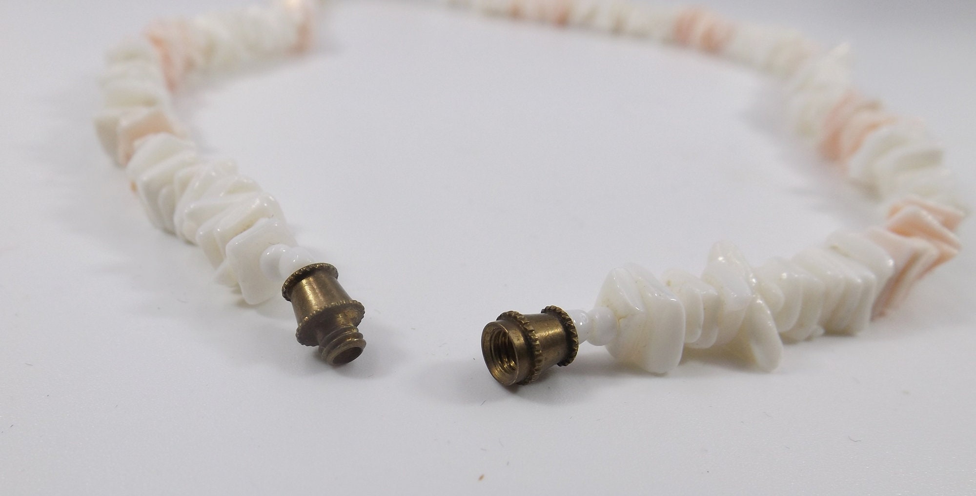 Pink and White Puka Shell Necklace - Etsy