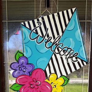 Kite Kite Wreath Kite Door Hanger Spring Wreath Wood Cutout Flower ...