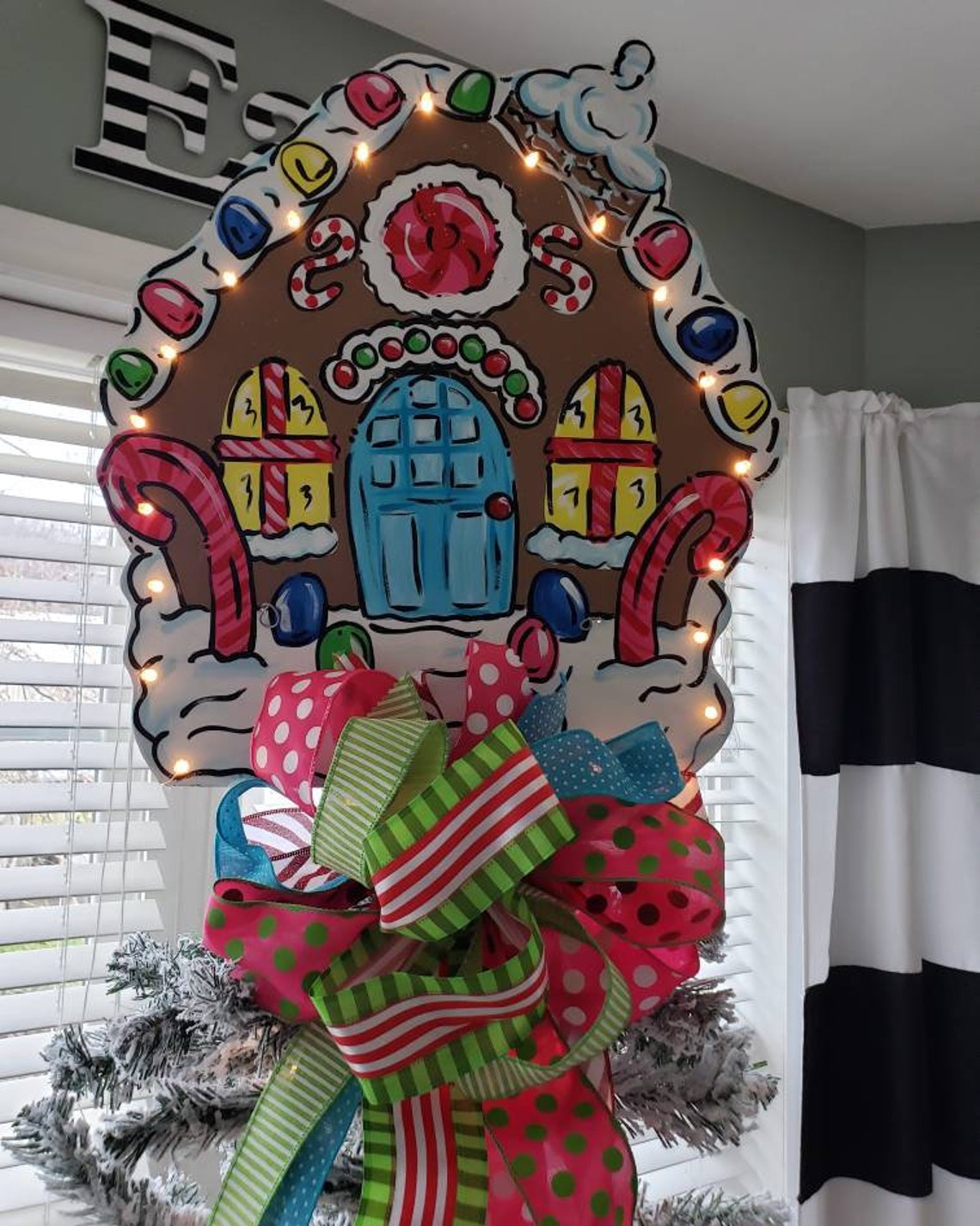 Gingerbread House Christmas Tree Topper With Lights or Without - Etsy