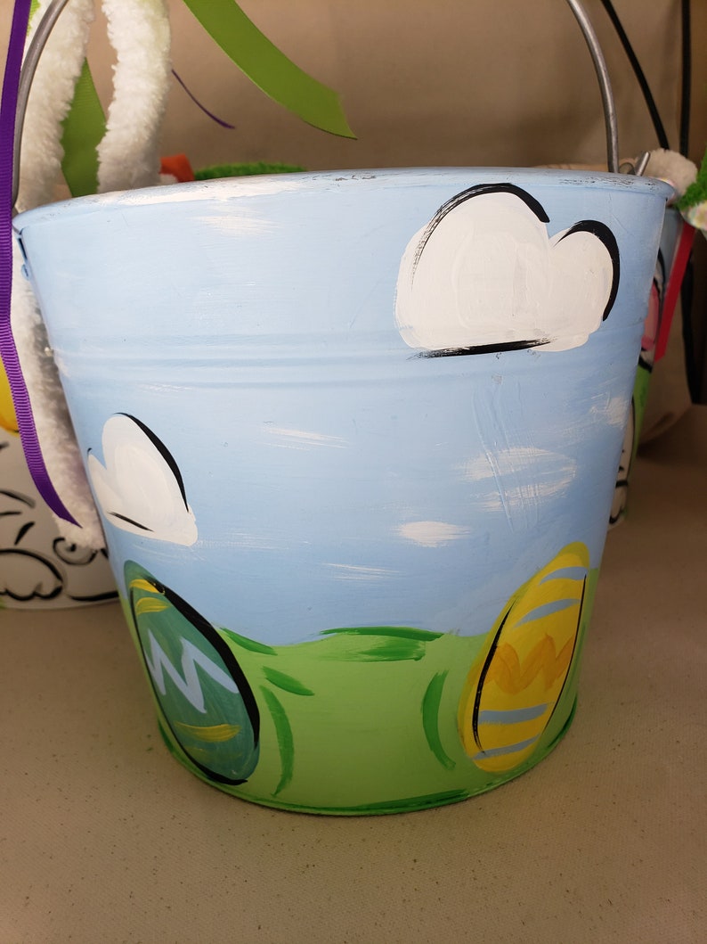 Personalized Easter Basket Hand Painted Pail Easter Pail - Etsy