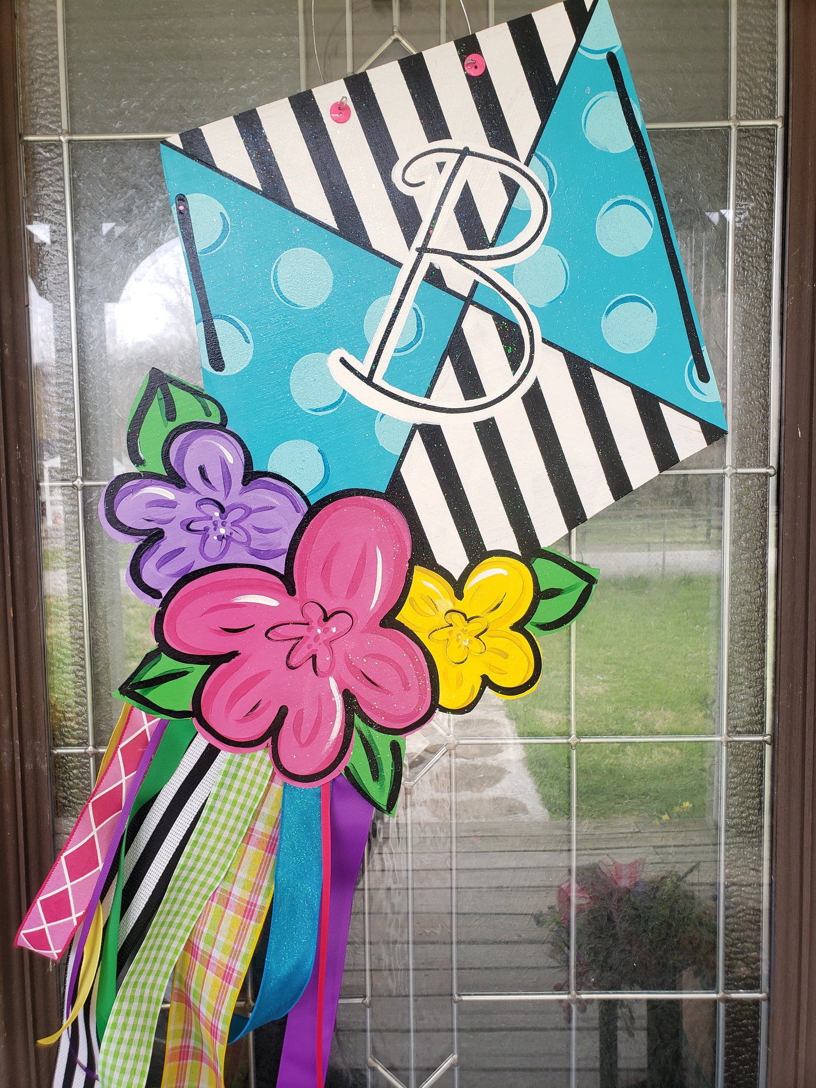 Kite | Kite Wreath | Kite Door Hanger | Spring Wreath | Wood Cutout ...