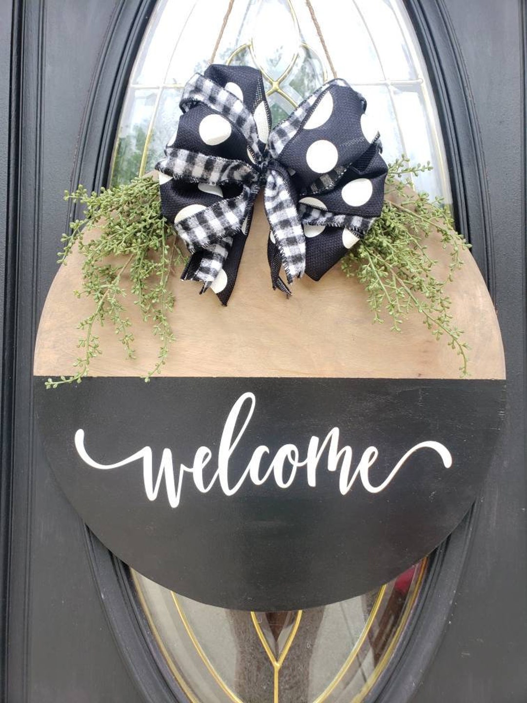 Farmhouse Round, Welcome Sign, Front Door, Wreath - Etsy