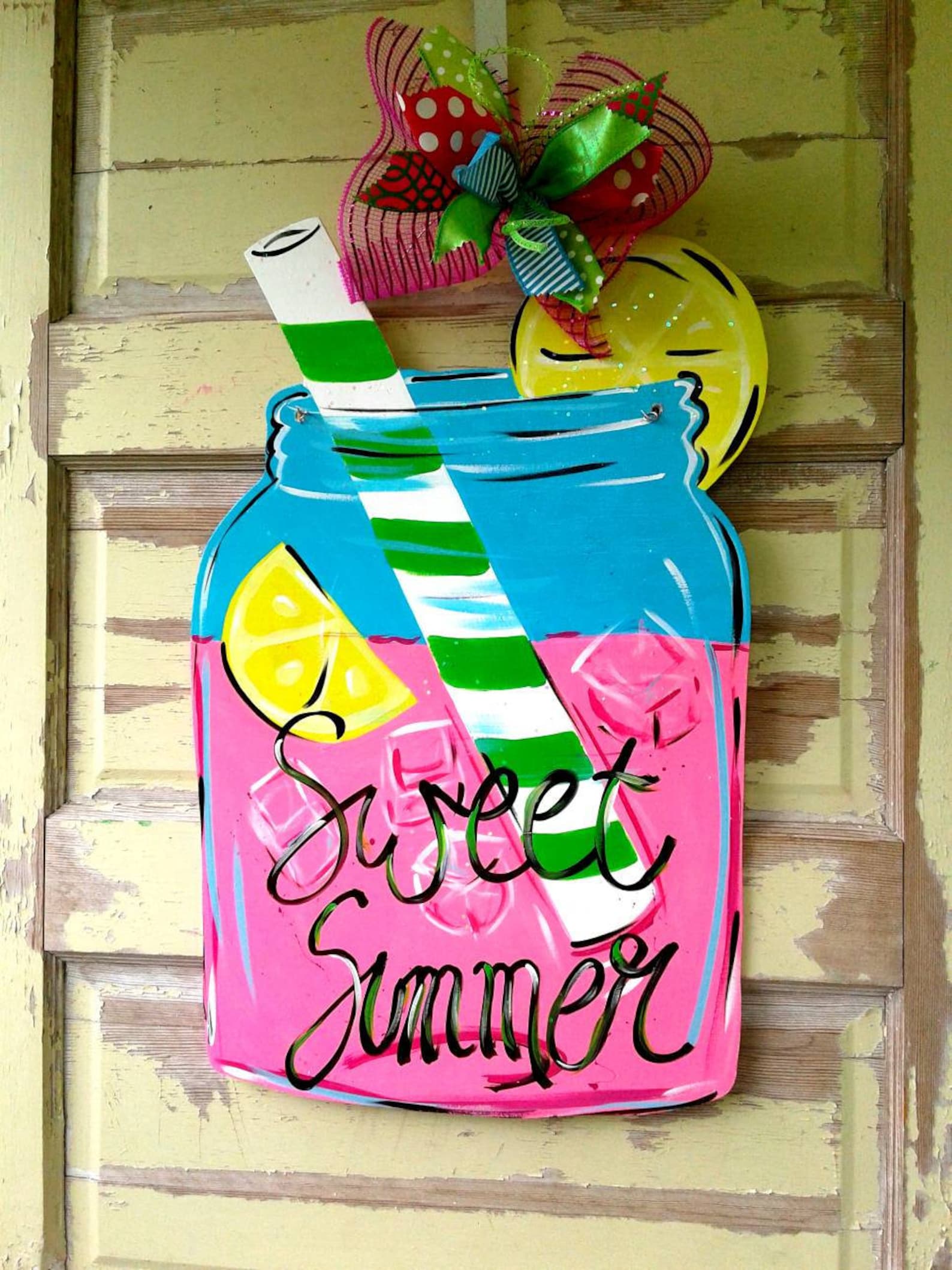 Pink Lemonade Leonade Decor Lemons Lemon Wreath Wooden - Etsy