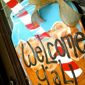 Personalized Iced Tea - Mason Jar Sign - Door Hanger - Mason Jar ...