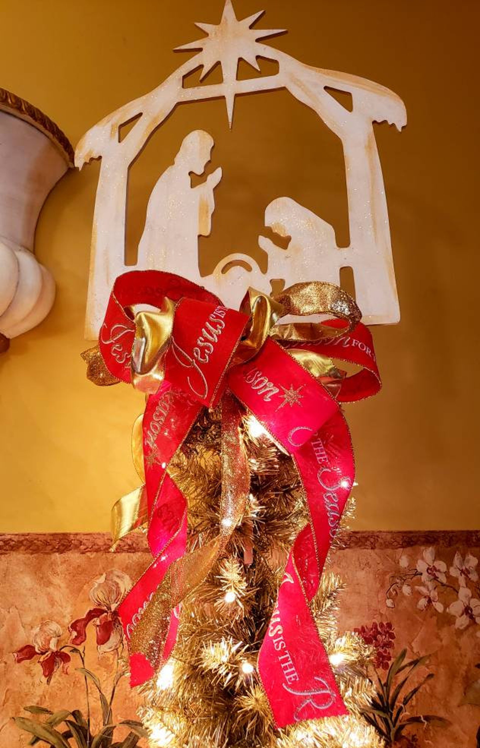 Manger Tree Topper Jesus is the Reason Christmas Tree - Etsy