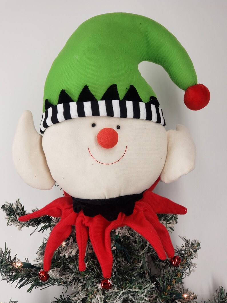 Fabric Elf Head Pick, Black, White, Red Green, Buffalo Plaid, Checkered ...