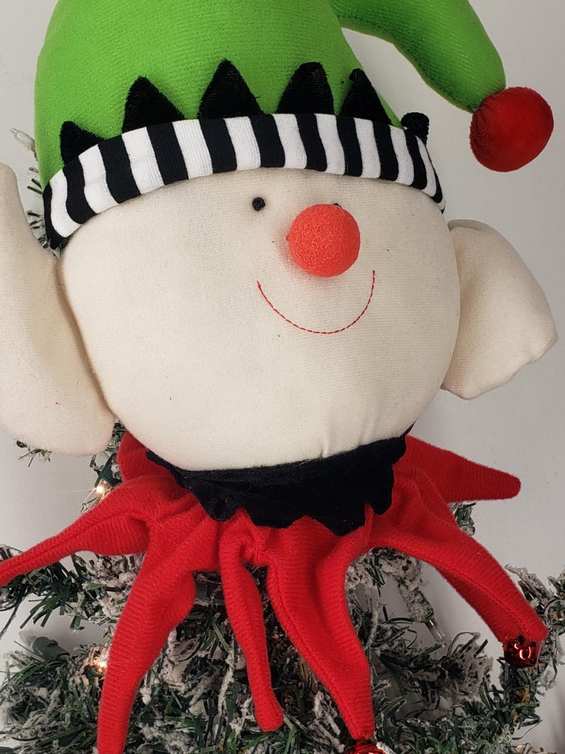 Fabric Elf Head Pick, Black, White, Red Green, Buffalo Plaid, Checkered ...