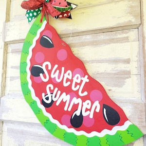 Personalized Front Door Watermelon Summer Wreath Hand Painted Door ...