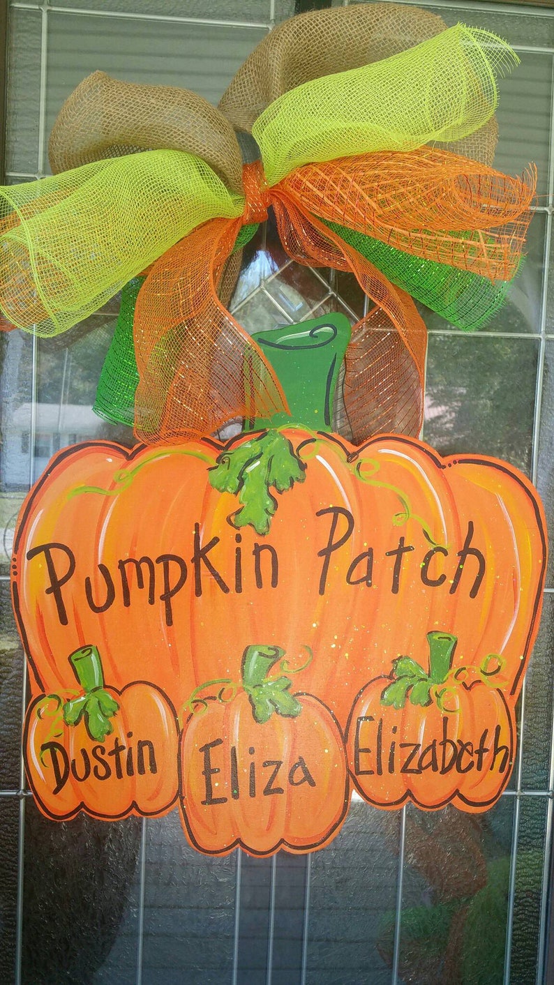 Door Hanger Pumpkin Patch, Thanksgiving Fall Decor - Etsy