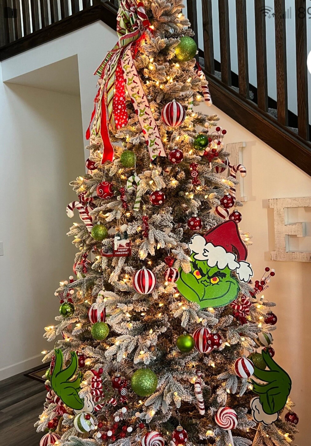 Grinch Christmas Tree Prop, Handcrafted Wooden Add On, Tree Topper - Etsy