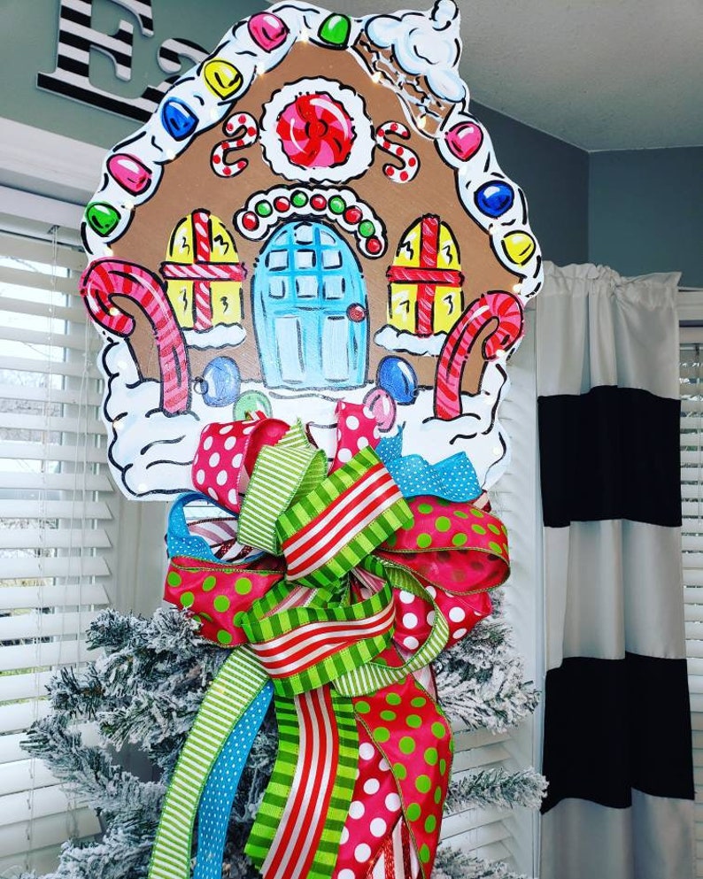 Gingerbread House Christmas Tree Topper With Lights or Without - Etsy