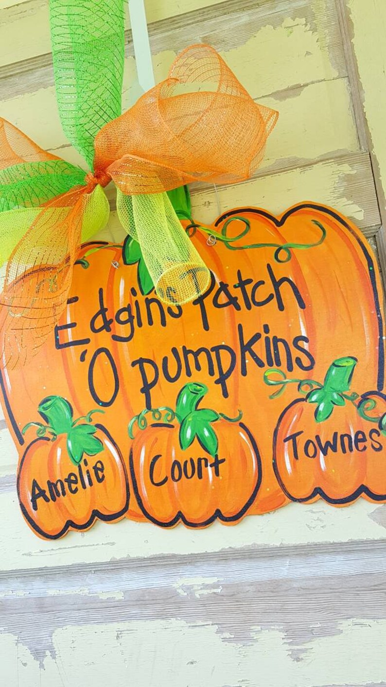 Door Hanger Pumpkin Patch, Thanksgiving Fall Decor - Etsy