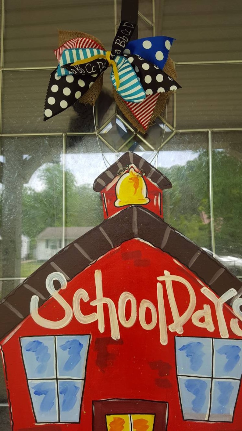 Hand Painted School House Door Hanger, Teacher Gift, Classroom Decor - Etsy