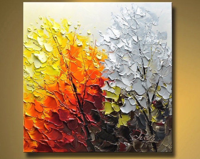 Original Abstract Painting Modern Thick Textured Painting Impasto ...